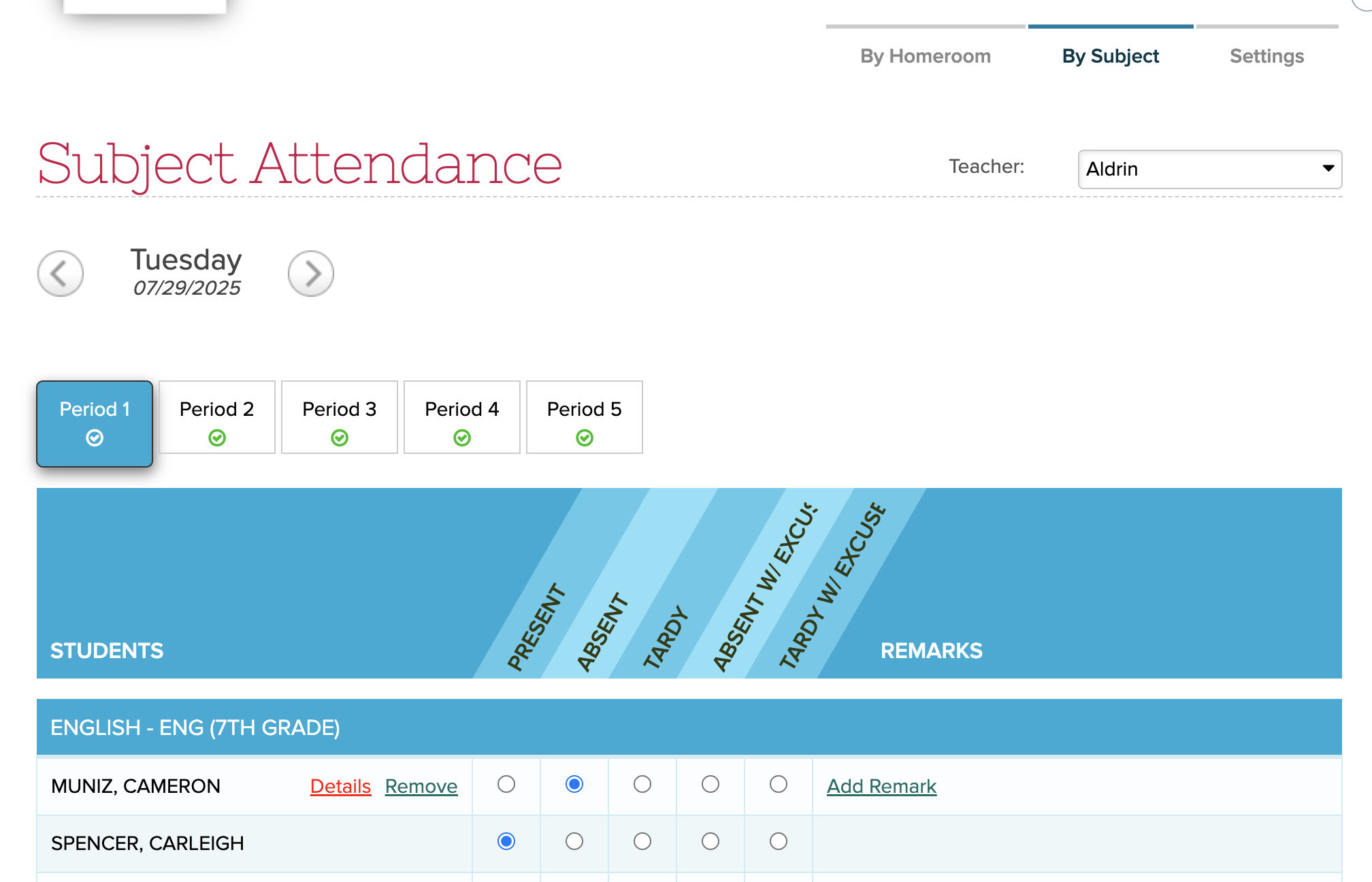 Daily-Equivalent (Period Zero) Attendance – QuickSchools Support