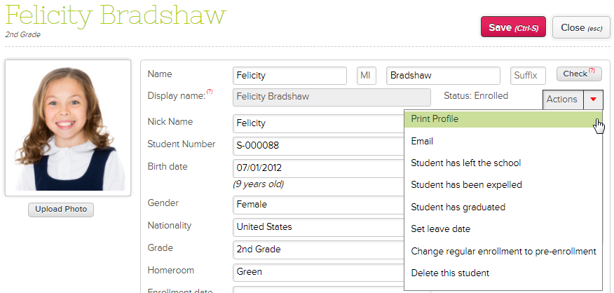 Print Student Profile Student Record QuickSchools Support Print Student Profile Student Record QuickSchools Support